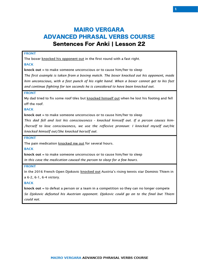 PDF Sentences - Lesson 22 | PDF