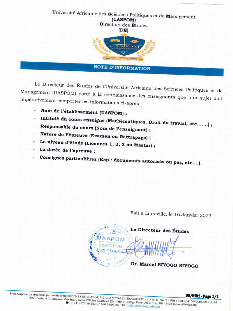 Note d'Information | PDF