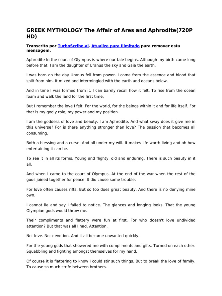 GREEK MYTHOLOGY The Affair of Ares and Aphrodite (720P HD) | PDF