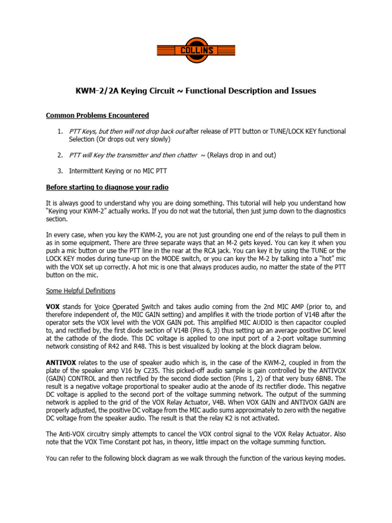 KWM 2 Keying Functional Description and Issues | PDF