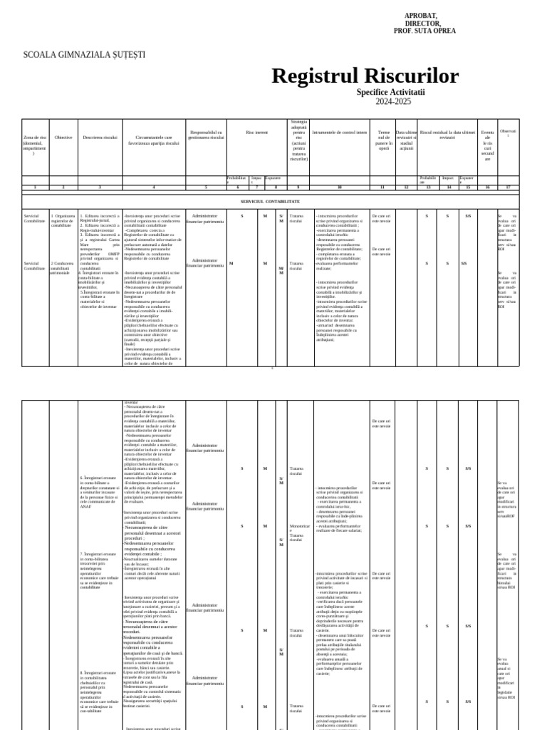 Registrul Riscurilor | PDF