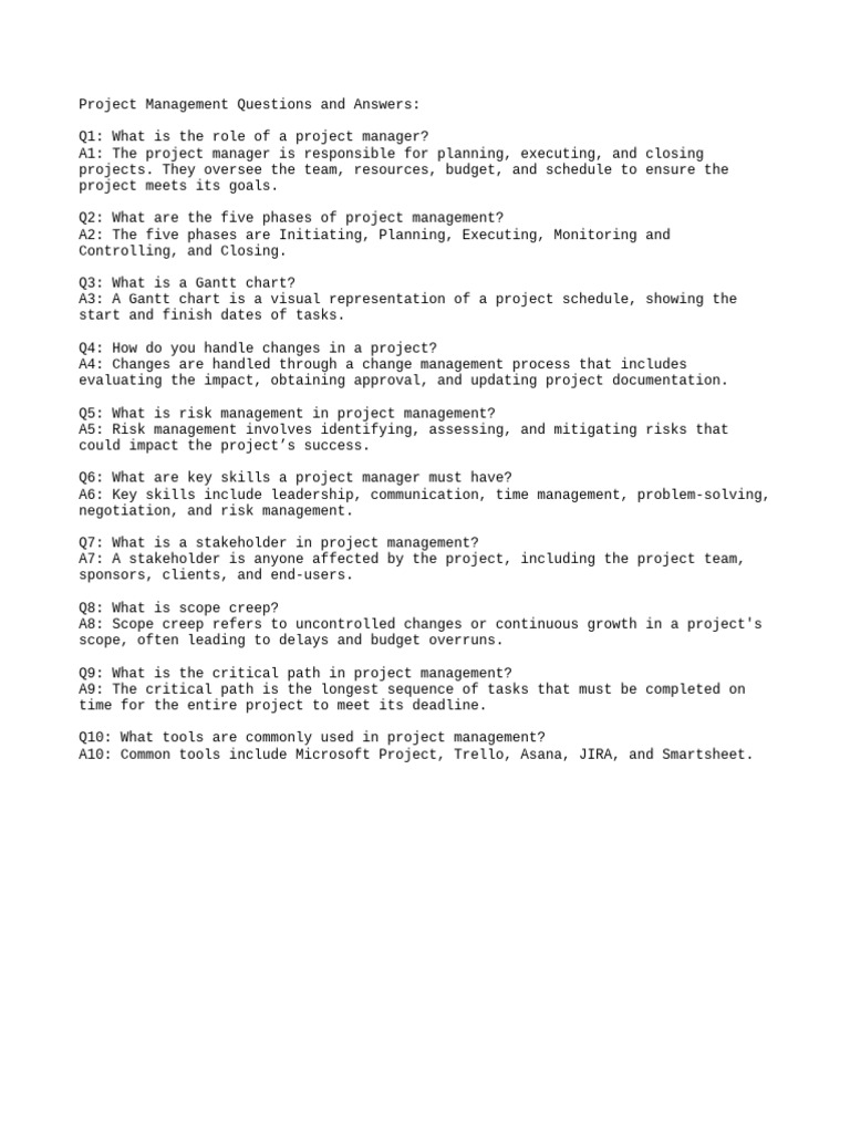 Project Management QA | PDF | Business