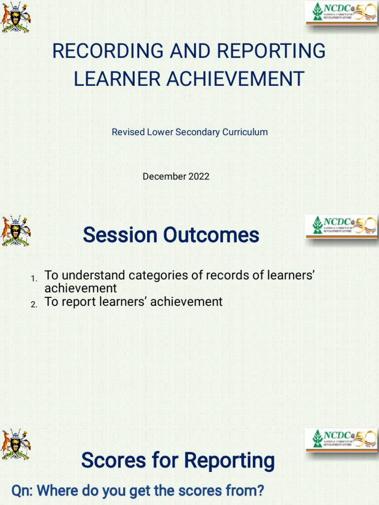 11_Reporting and recording learner achievement | PDF