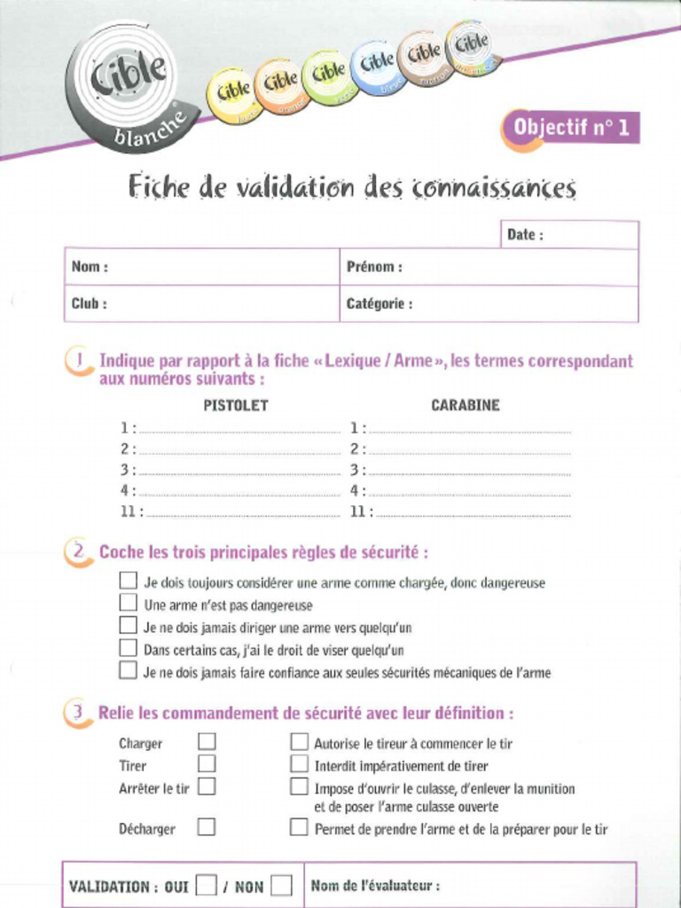 Feuilles Validation Cible Blanche | PDF