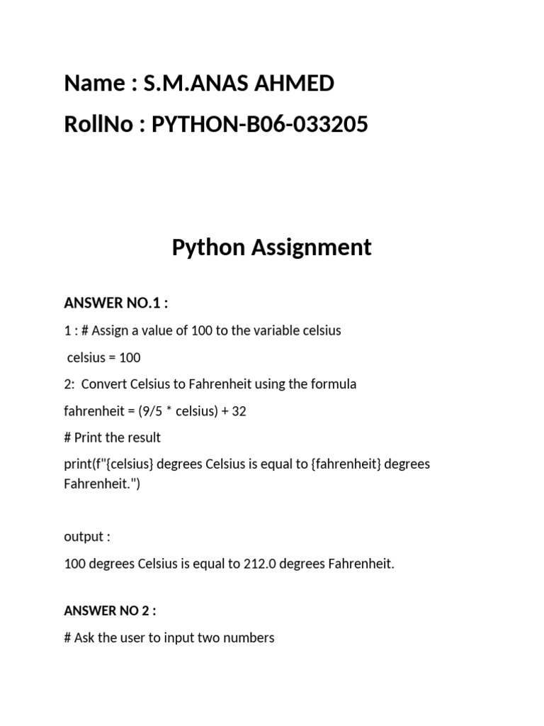 Python Assignment Pdf