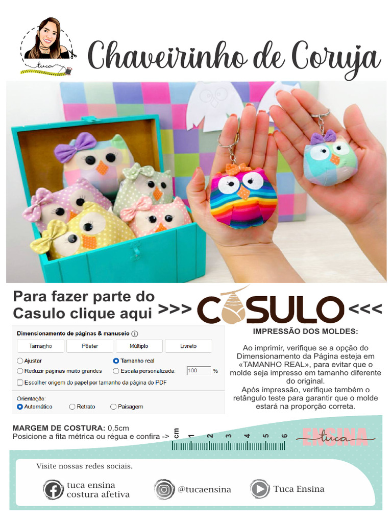 Molde Chaveirinho de Coruja | PDF