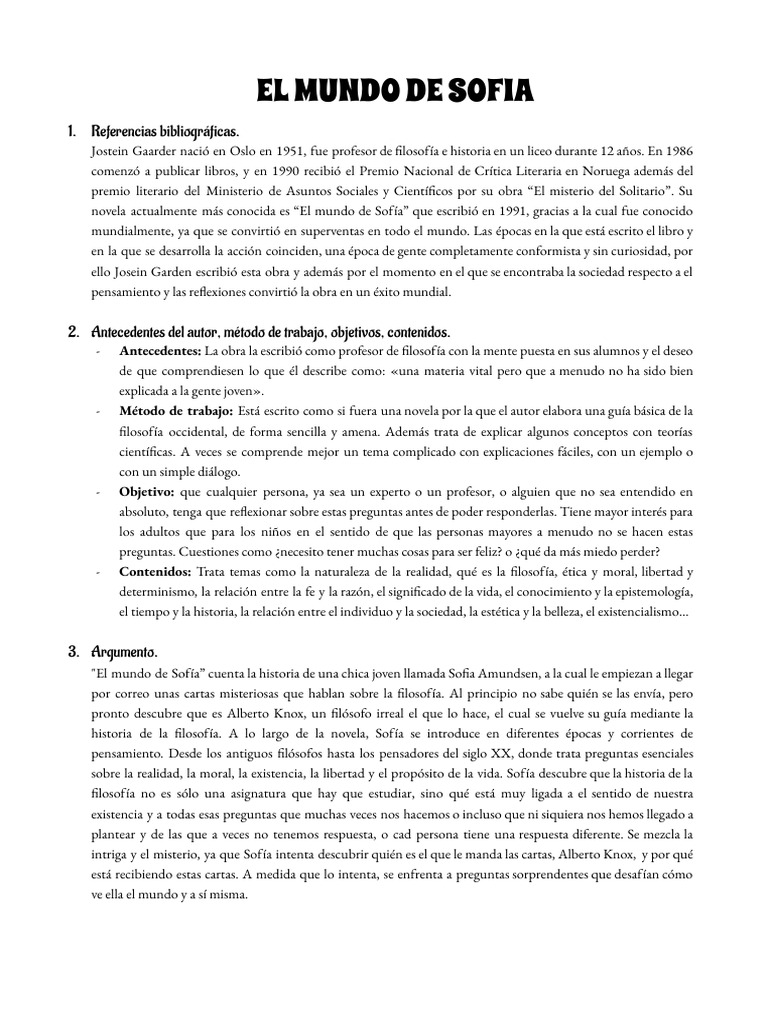 El Mundo de Sofia | PDF