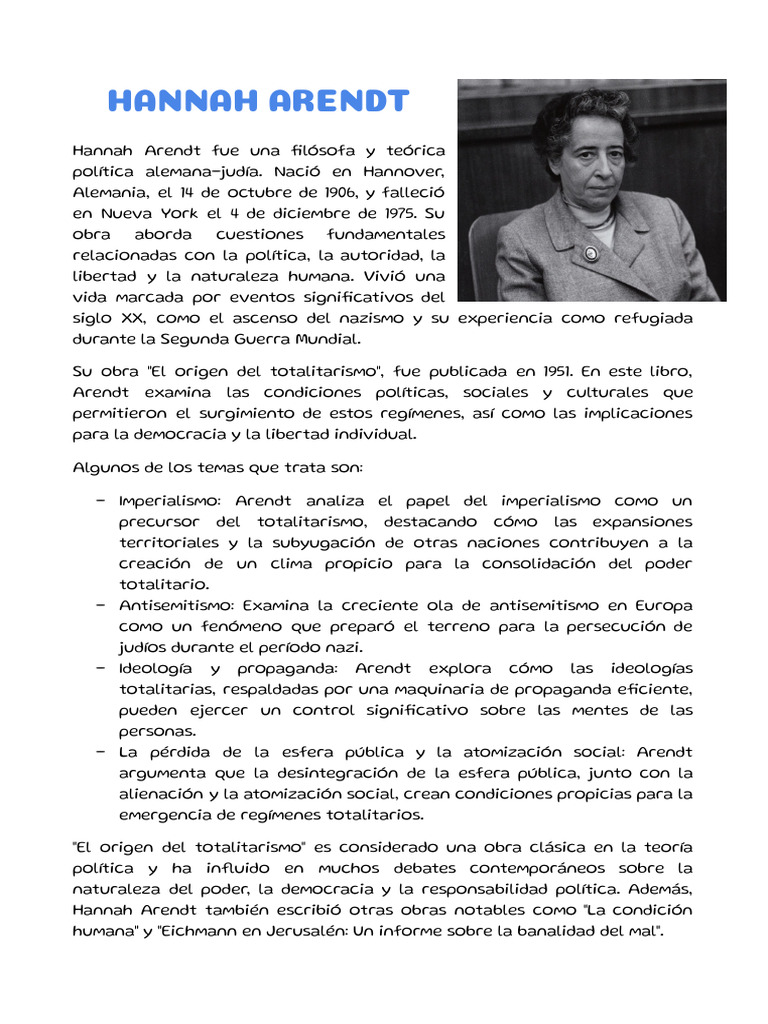 Filosofa Hannah Arendt | PDF