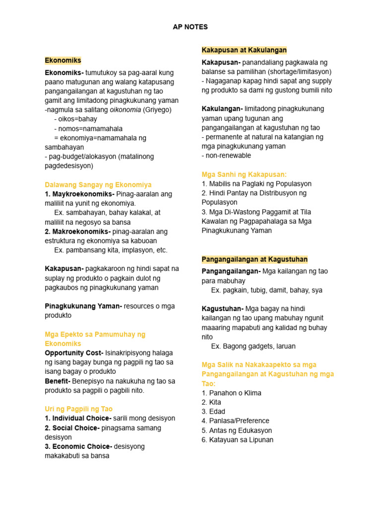 AP NOTES | PDF