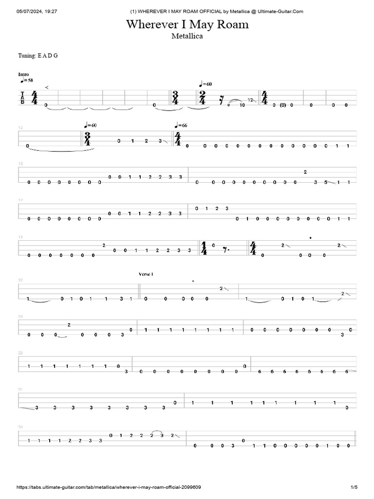 WHEREVER I MAY ROAM OFFICIAL by Metallica @ | PDF