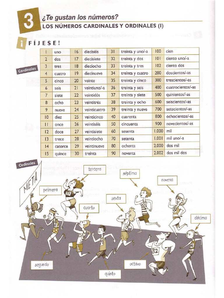 Unidad 3 Vocab Numeros Ordinales y Cardinales | PDF