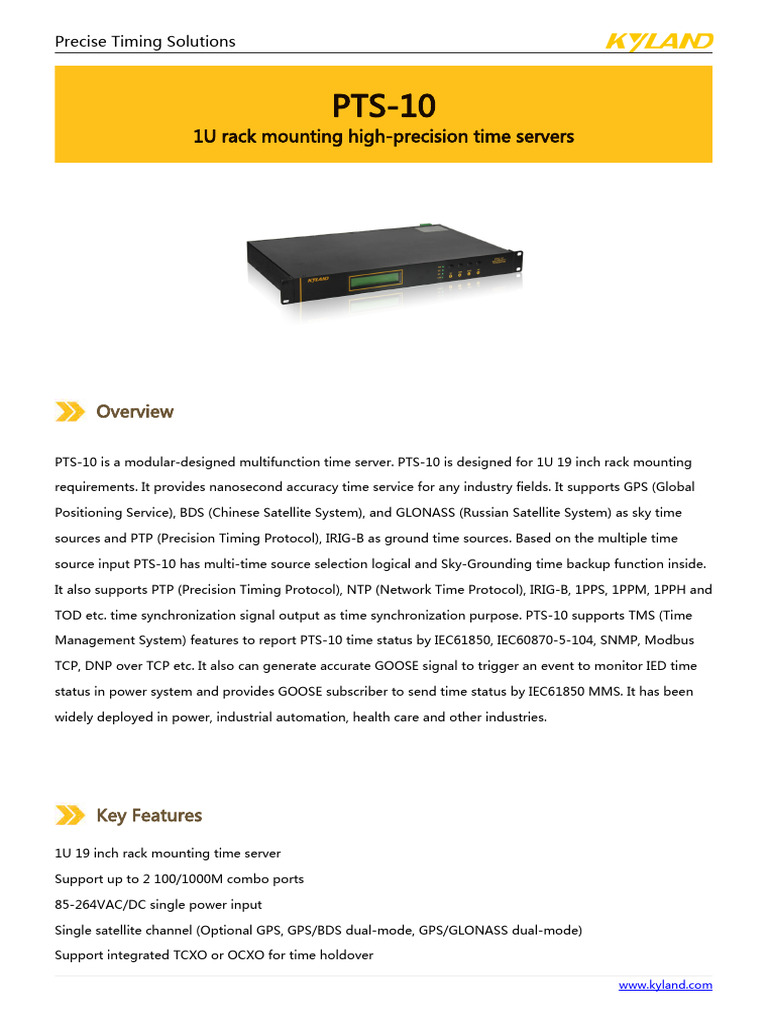 Kyland PTS 10 Datasheet EN | PDF