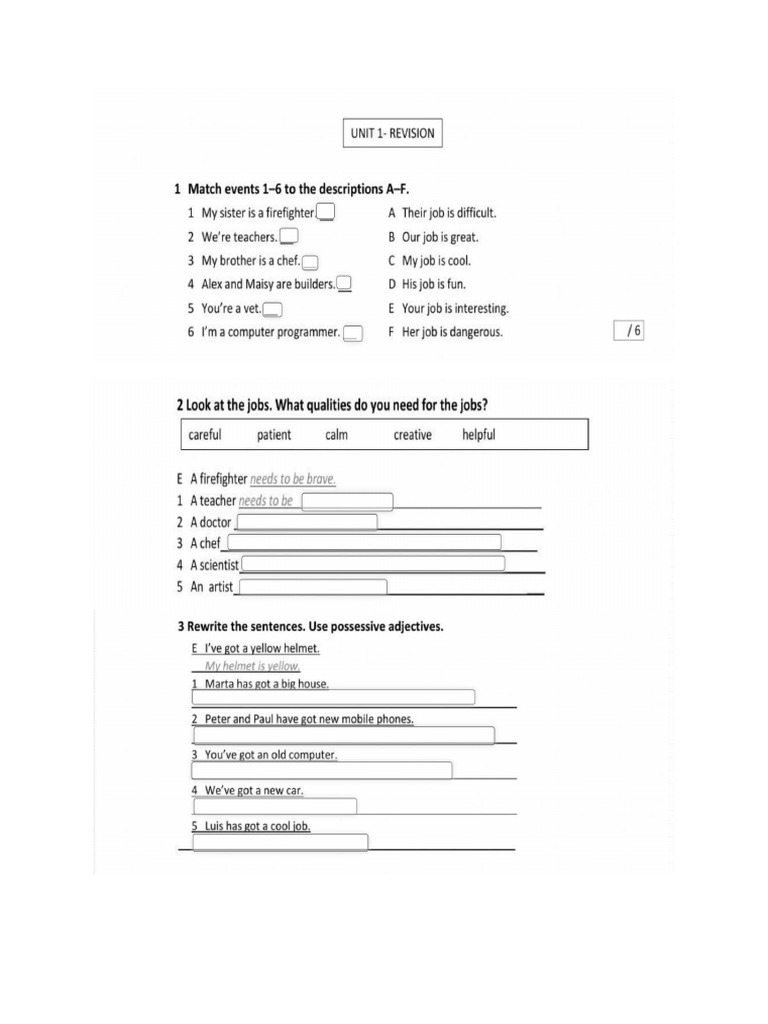 Open Up 6 Unit 1 Sample Test | PDF