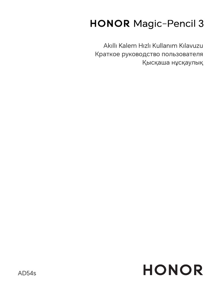 HONOR Magic-Pencil 3 Ak - LL - Kalem H - ZL - Kullan - M K - Lavuzu - (01, AD54s, TR) | PDF