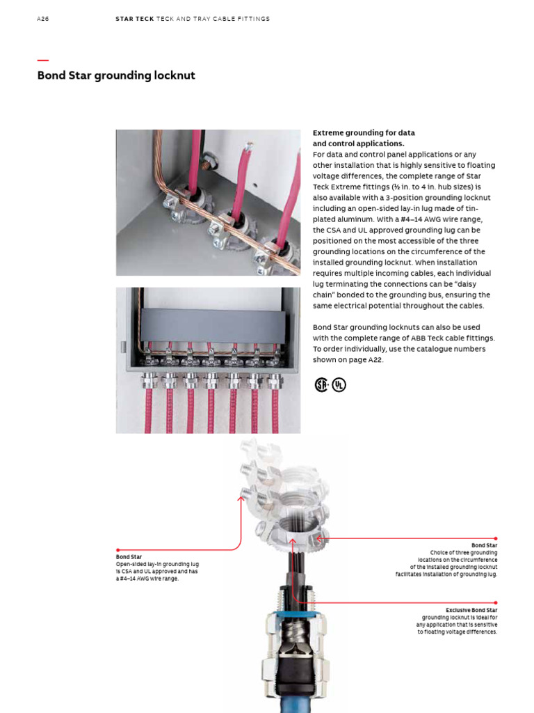 Bond Star Grounding Locknut | PDF | Electric Power | Equipment