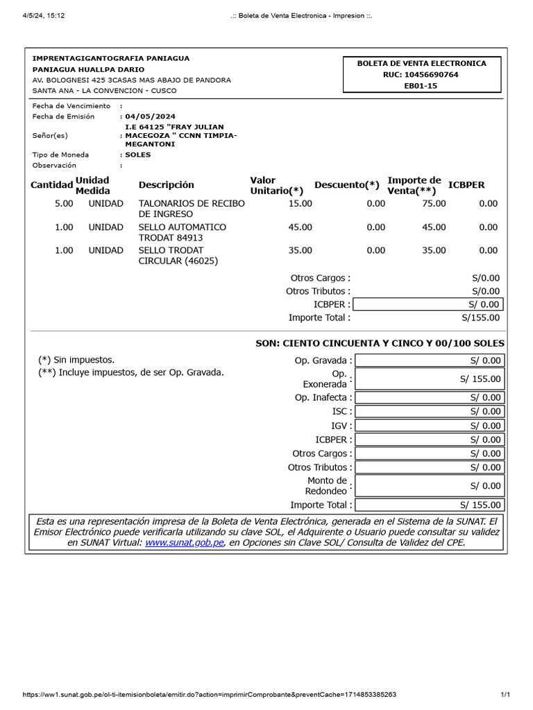 E00-1-15(BOLETA) | PDF