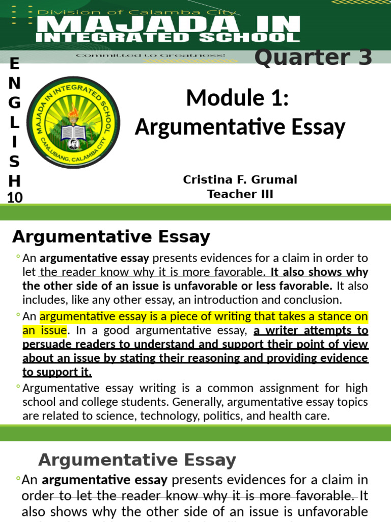 Week 1 Quarter 3 English 10 | PDF