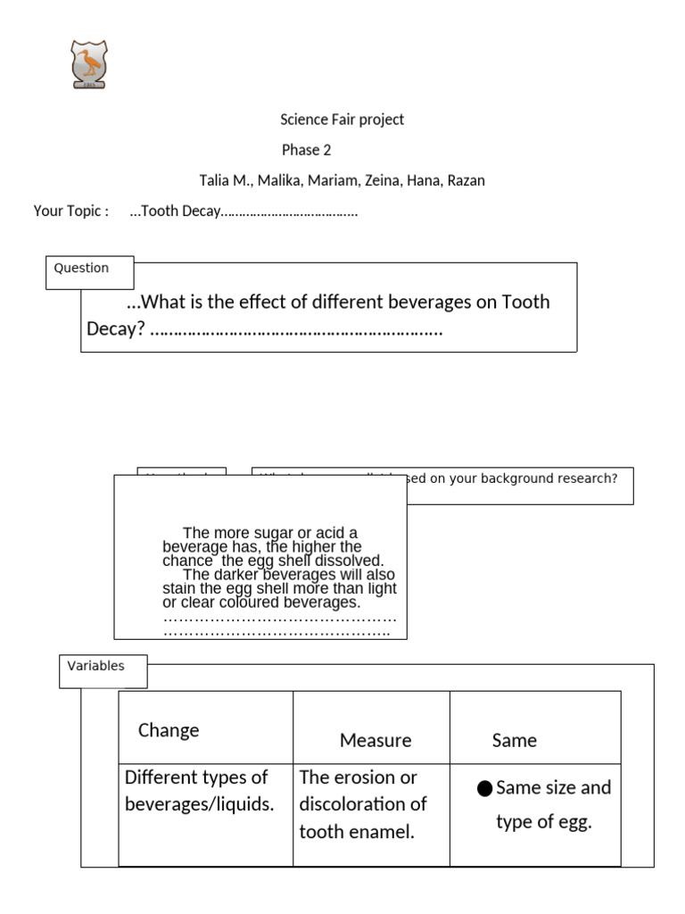 Science Fair Project - Phase 2 | PDF