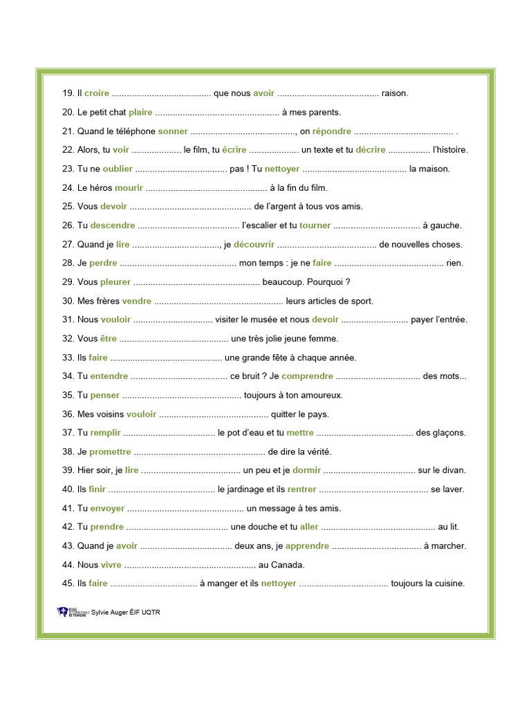 Exercice Le Passe Composé | PDF