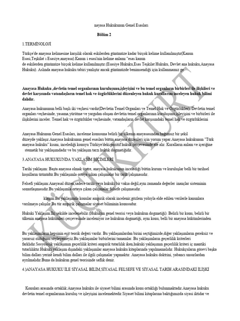 Anayasa Genel 15.Unite Vize+Final | PDF