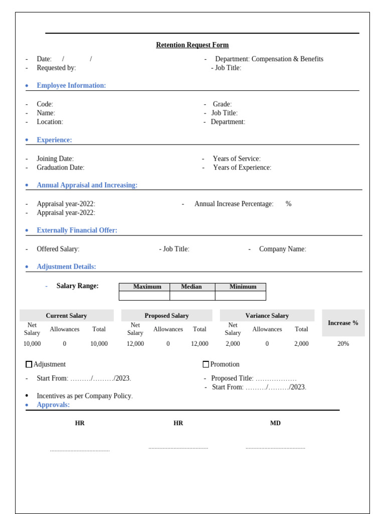 Retention Form | PDF