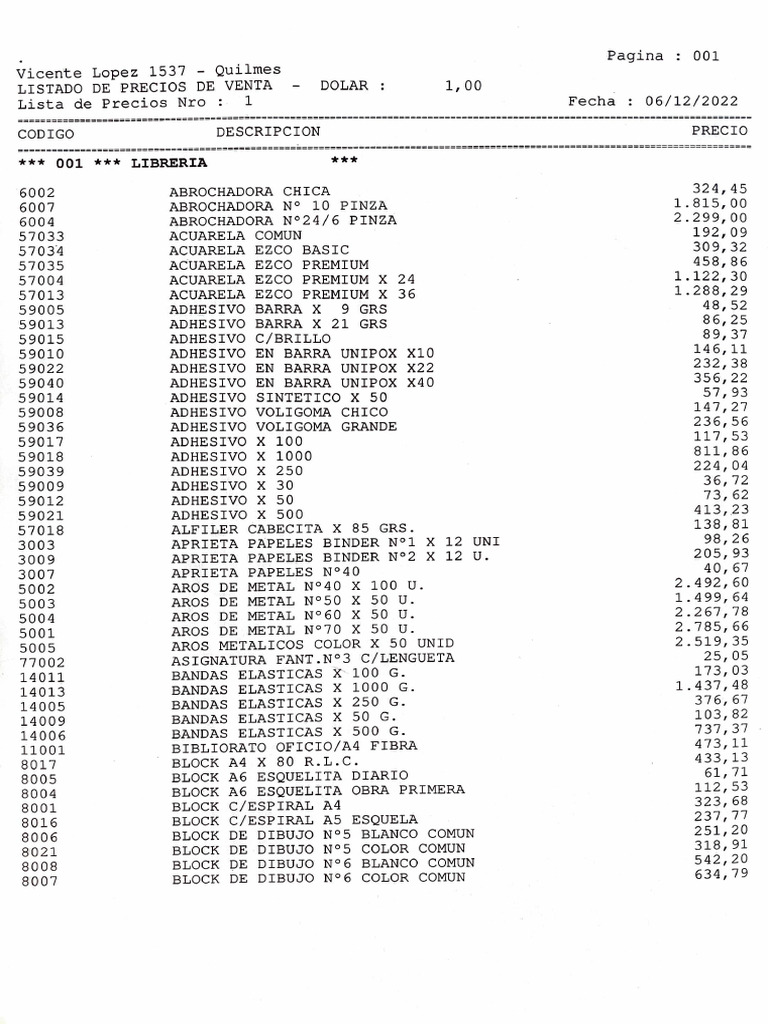 Lista Pradi 06-12 | PDF