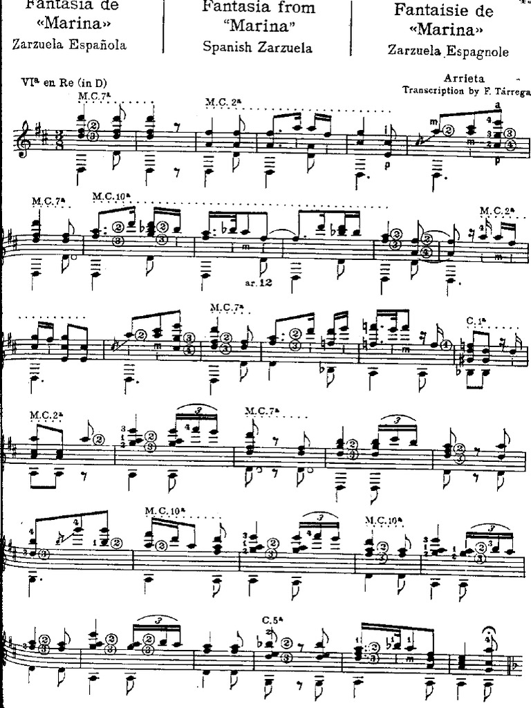 Tarrega 1854 1909 Fantasias | PDF