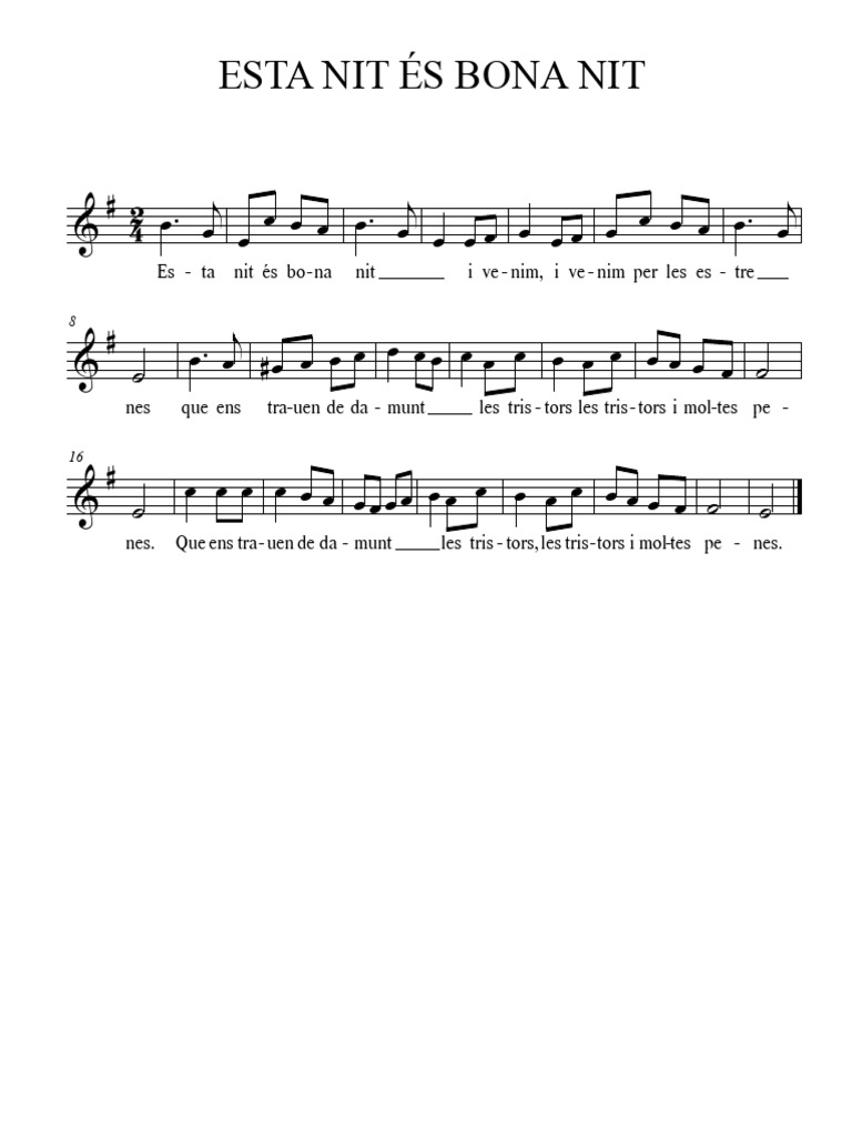 Esta Nit És Bona Nit | PDF