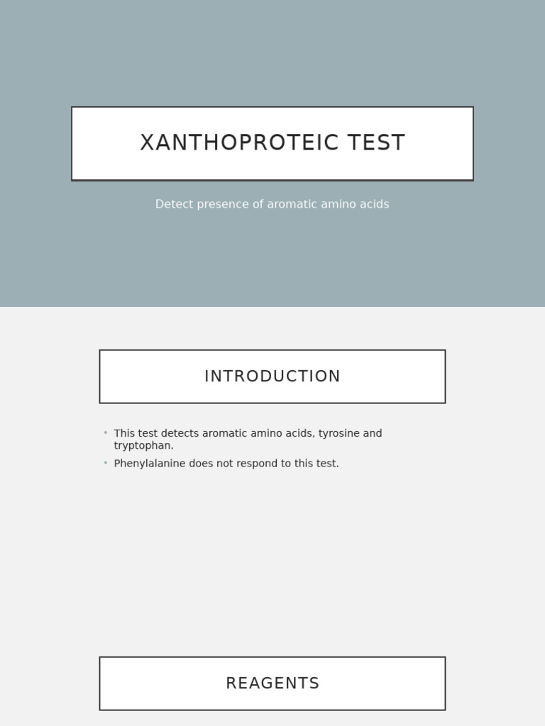 Xanthoproteic Test | PDF