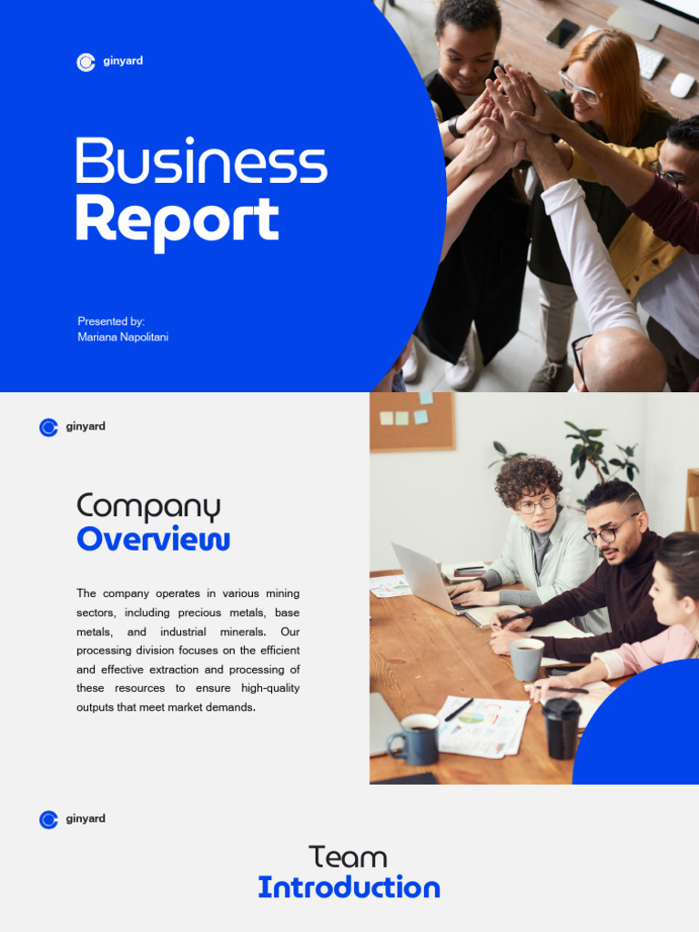 Blue Modern Business Report Presentation 10 Page | PDF