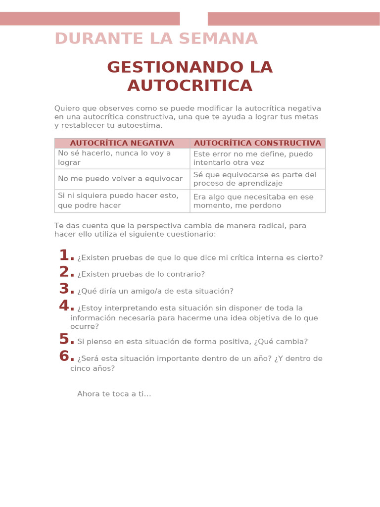 Tarea Autocritica | PDF
