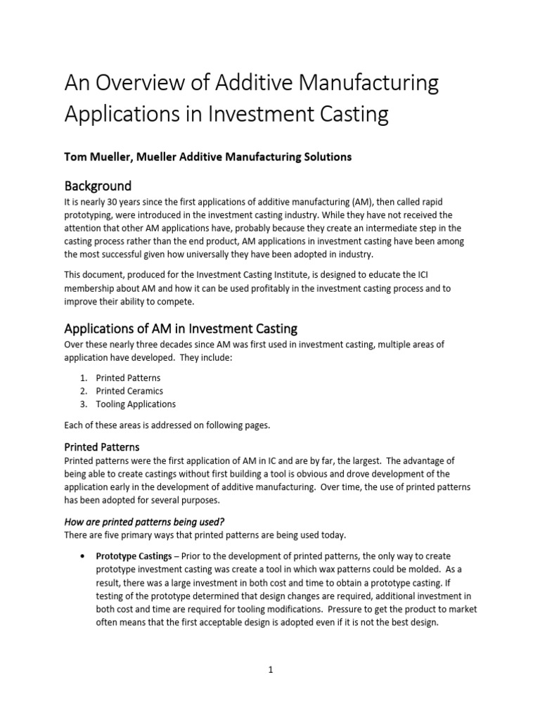 Investment Casting | PDF