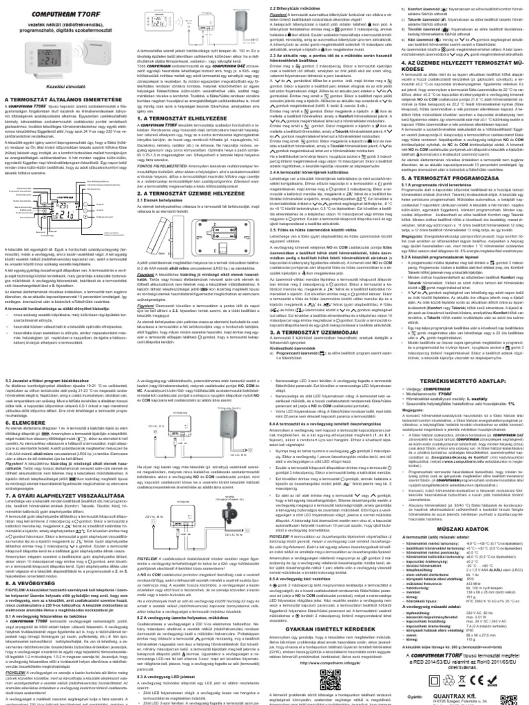 Computherm T70rf Pdf