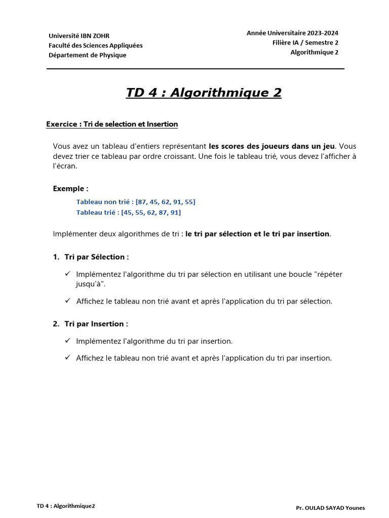 TD 4 Algo 2 | PDF