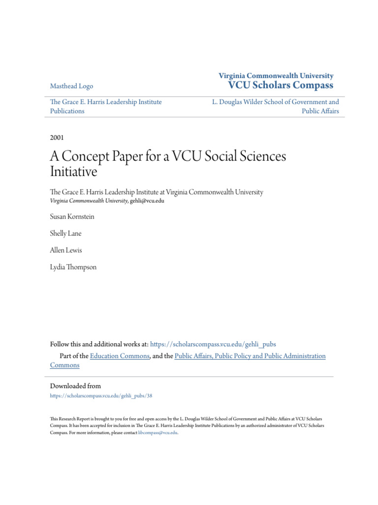 A Concept Paper For A VCU Social Sciences Initiative | PDF | Social ...