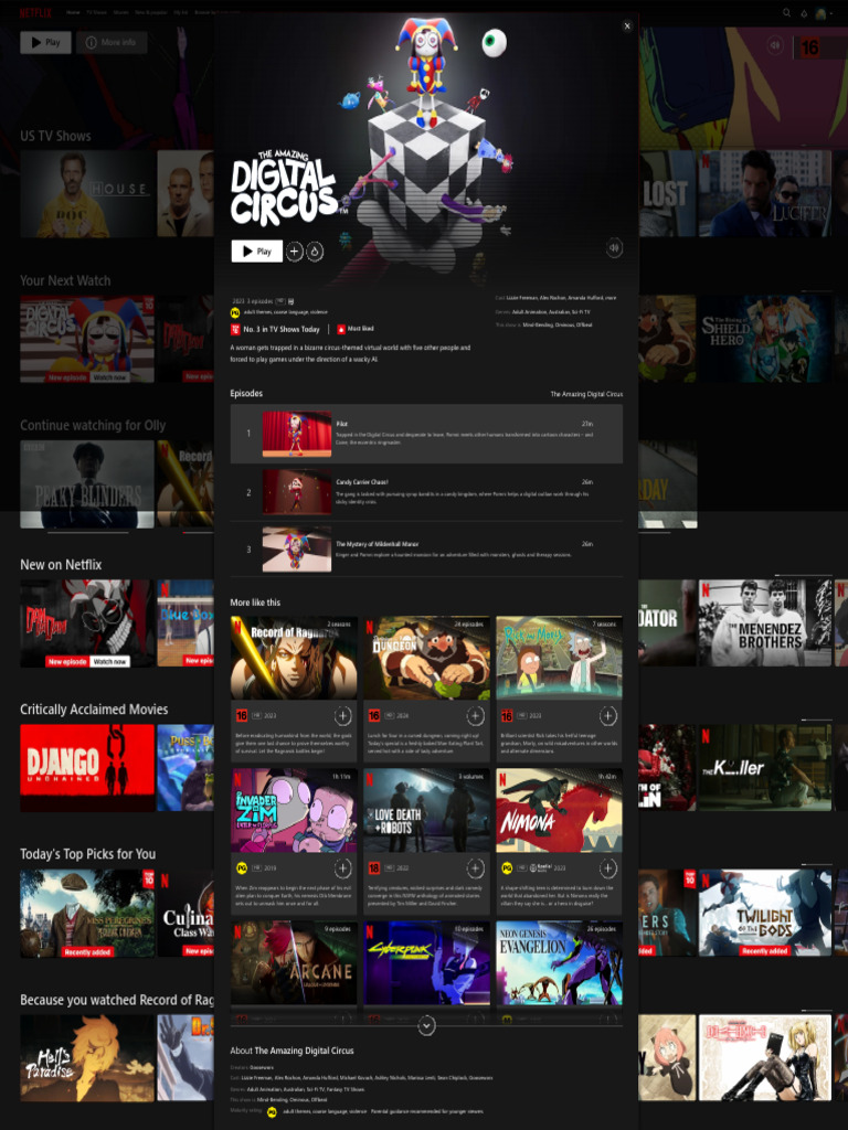 The Amazing Digital Circus – Netflix | PDF