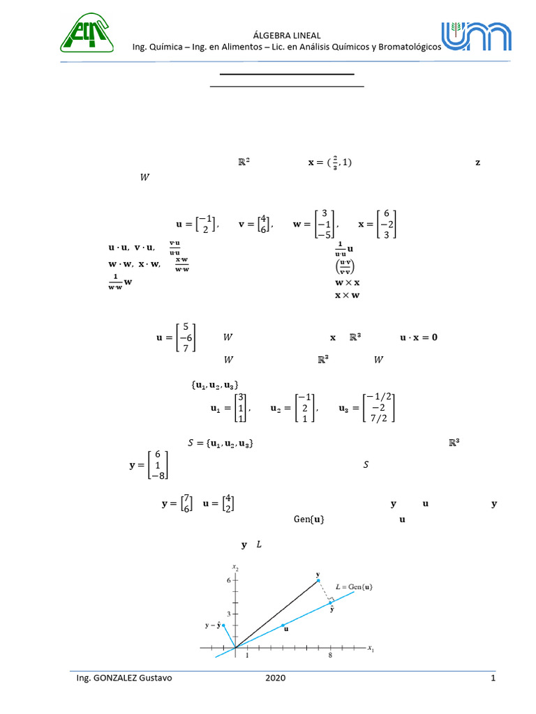 Guía N8 - Ortogonalidad y Mínimos Cuadrados | PDF
