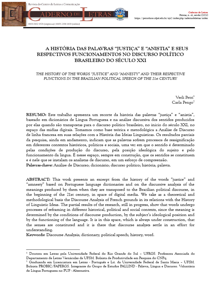 História Das Palavras Verli | PDF