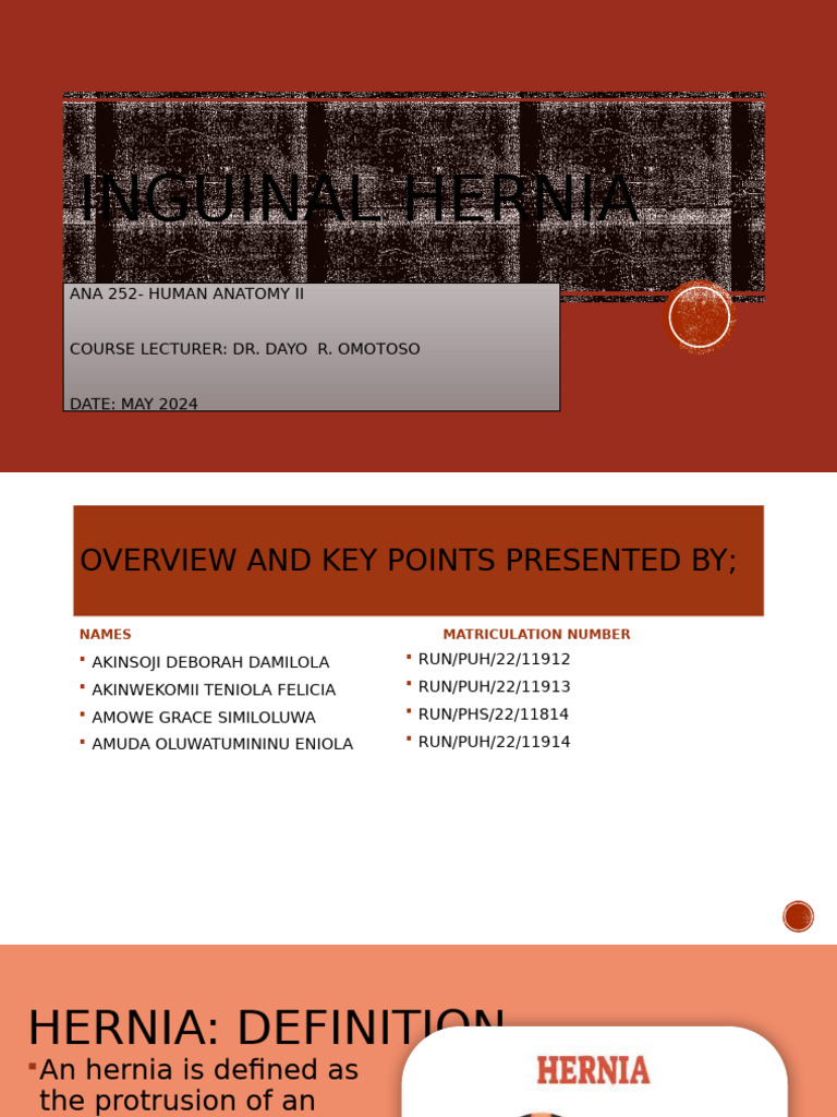 Inguinal Hernia Presentation Slide Pdf