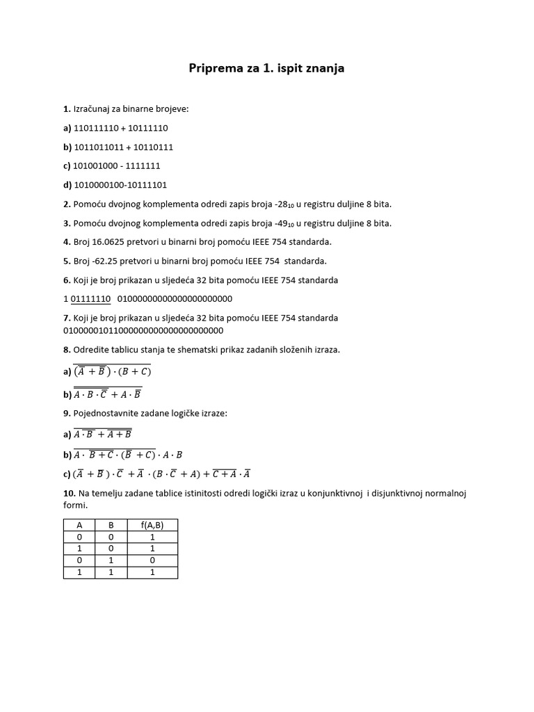 Priprema Za 1 Ispit | PDF
