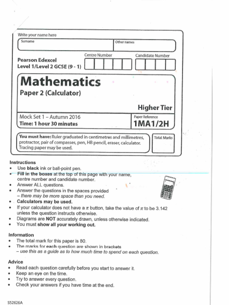 GCSE Paper 2 Calculator Higher | PDF