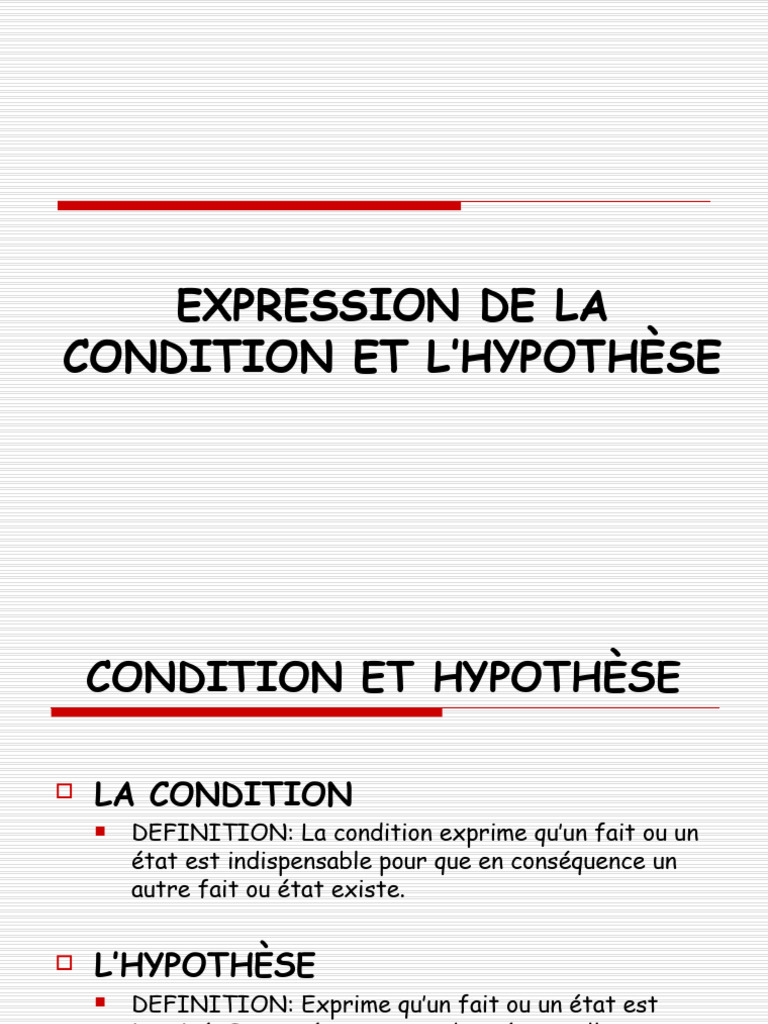 Expression de La Condition Et de L Hypothese | PDF