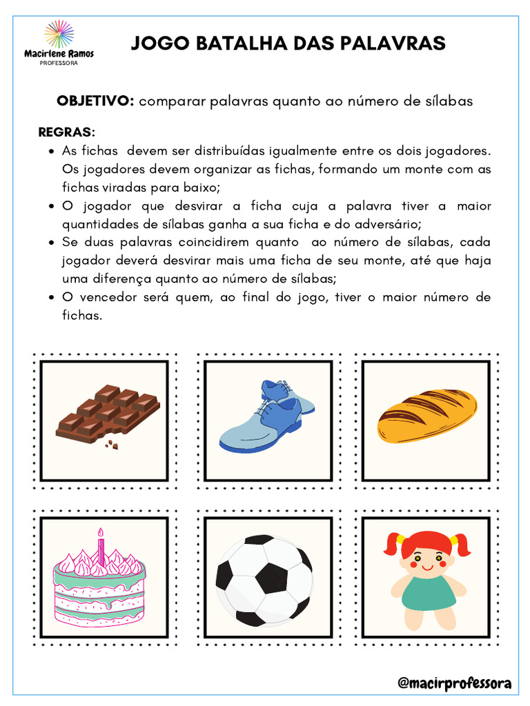Jogo Batalha Das Palavras | PDF