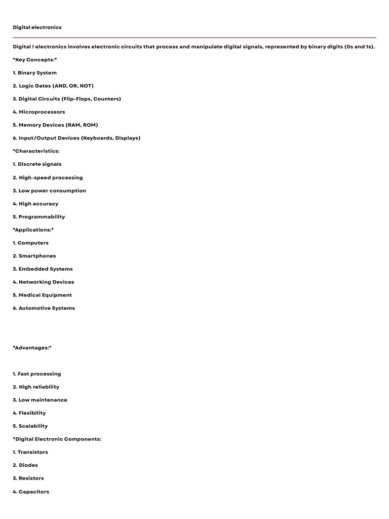 Digital Electronics - 20241007 - 214840 - 0000 | PDF