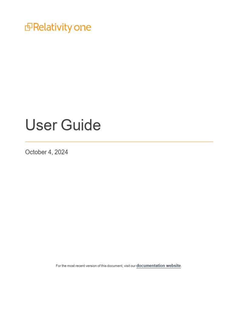 RelativityOne - User Guide | PDF