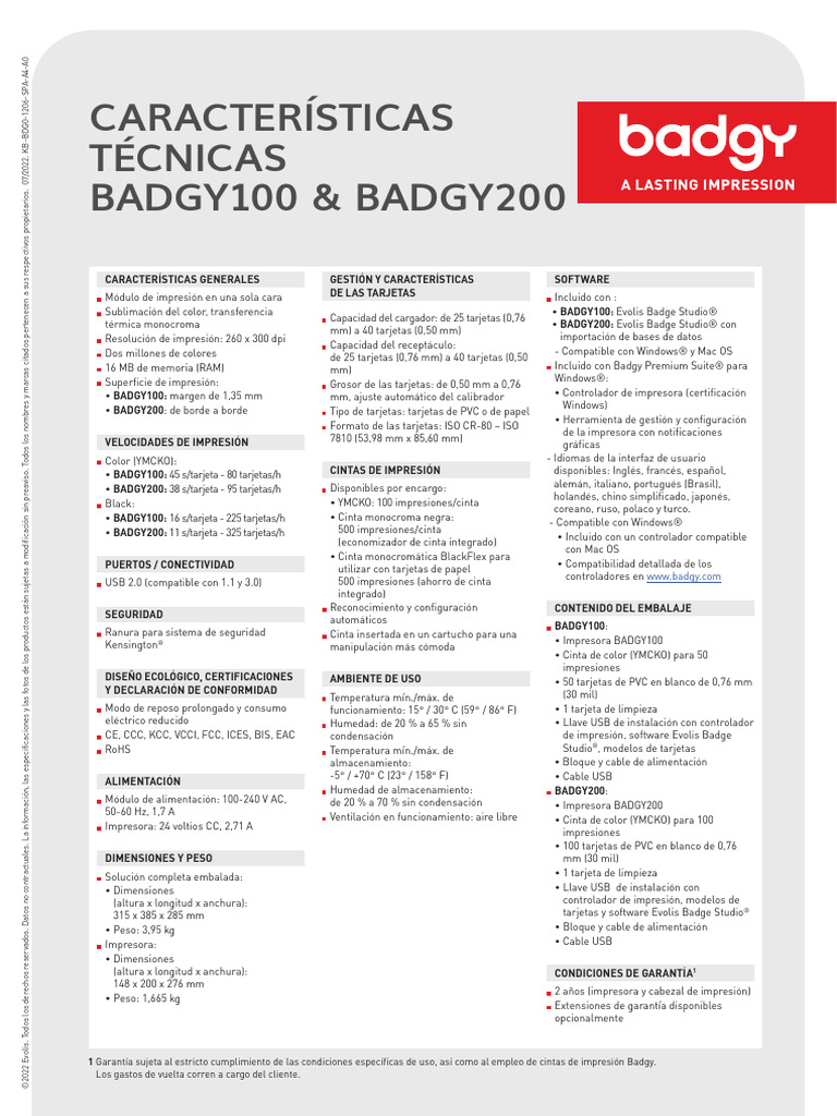 Badgy100 200 Datasheet Spa | PDF