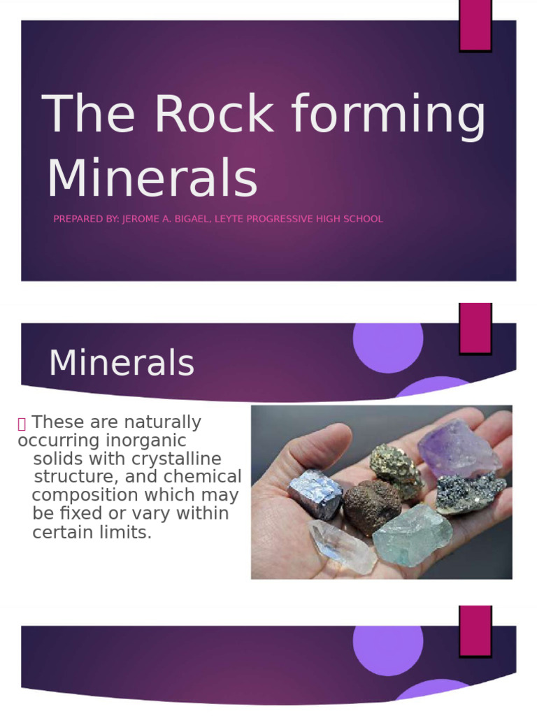 SHS Q1 WEEK 1 Identify Common Rock Forming Minerals Using Their ...