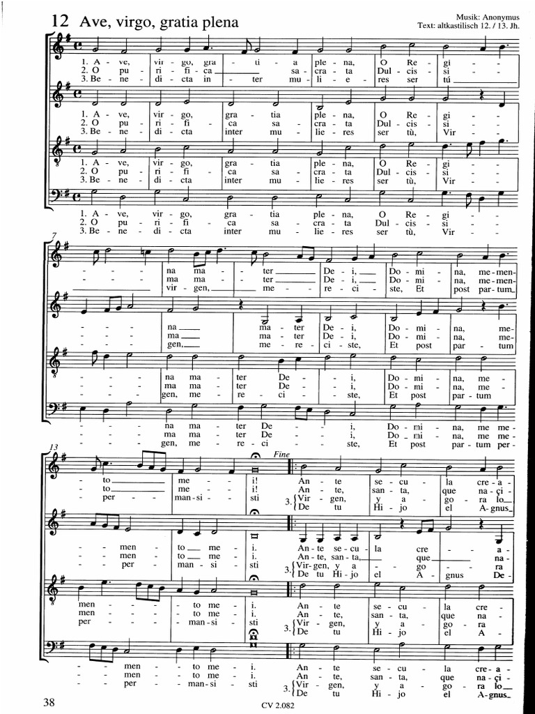Ave Virgo Gratia Plena | PDF