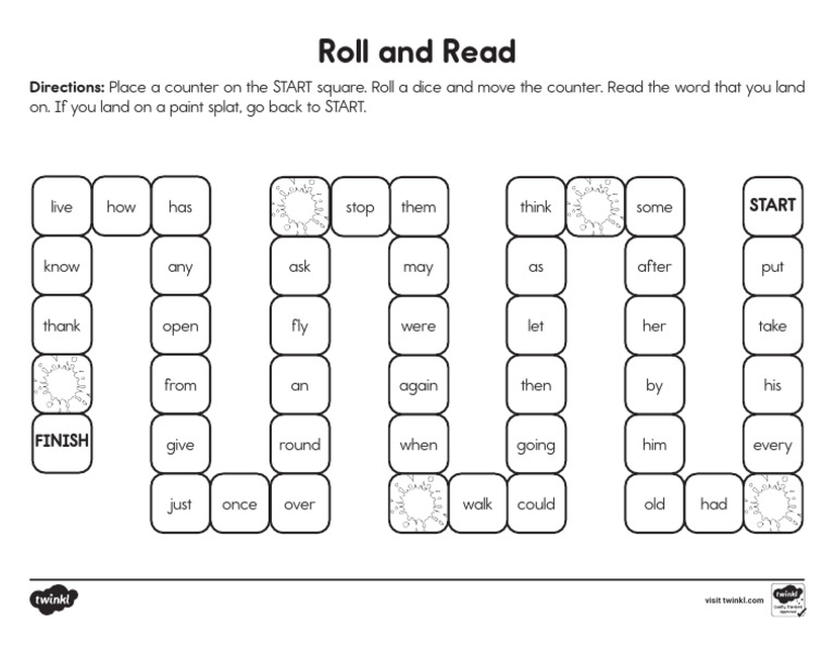 First Grade Sight Words Roll and Read Activity | PDF