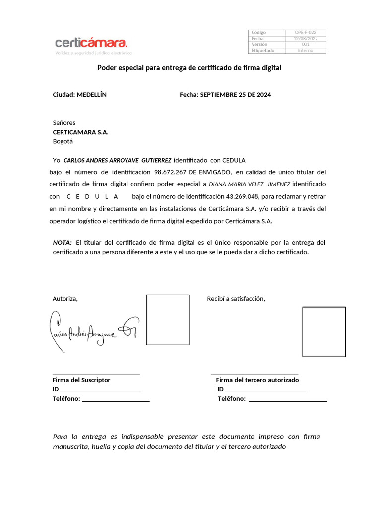 Tercero Autorizado | PDF